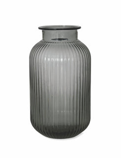Smoke Ribbed Large Vase – Snapdragon Edinburgh